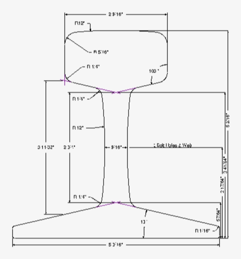 Download 85 Lb Asce Rail Profile Sketch - 85 Lb Asce Rail | Transparent ...