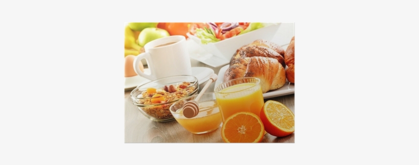 Breakfast Including Coffee, Bread, Honey, Orange Juice, - Breakfast ...