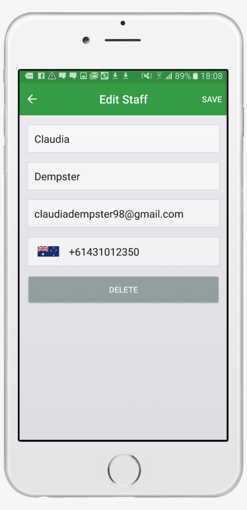 To Delete The Employee, Click The "delete" Button Within - Iphone PNG ...