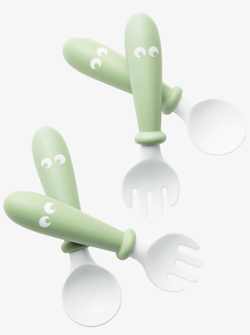 Baby Spoon And Fork That Are Easy To Grip, 4 Pcs, Powder - Rocket PNG ...