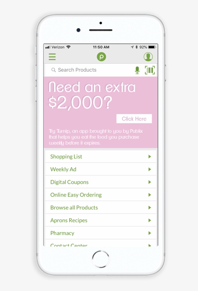 Publix App Ad - Iphone PNG Image | Transparent PNG Free Download on SeekPNG