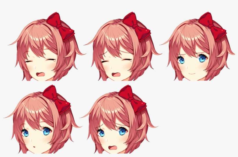 Little Talk Days Sayori' Face Ddlcmods - Sayori Sprites PNG Image ...