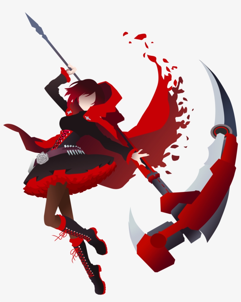 Made A Minimalist Ruby Rose Vector From Her Blazblue - Ruby Bbtag PNG ...