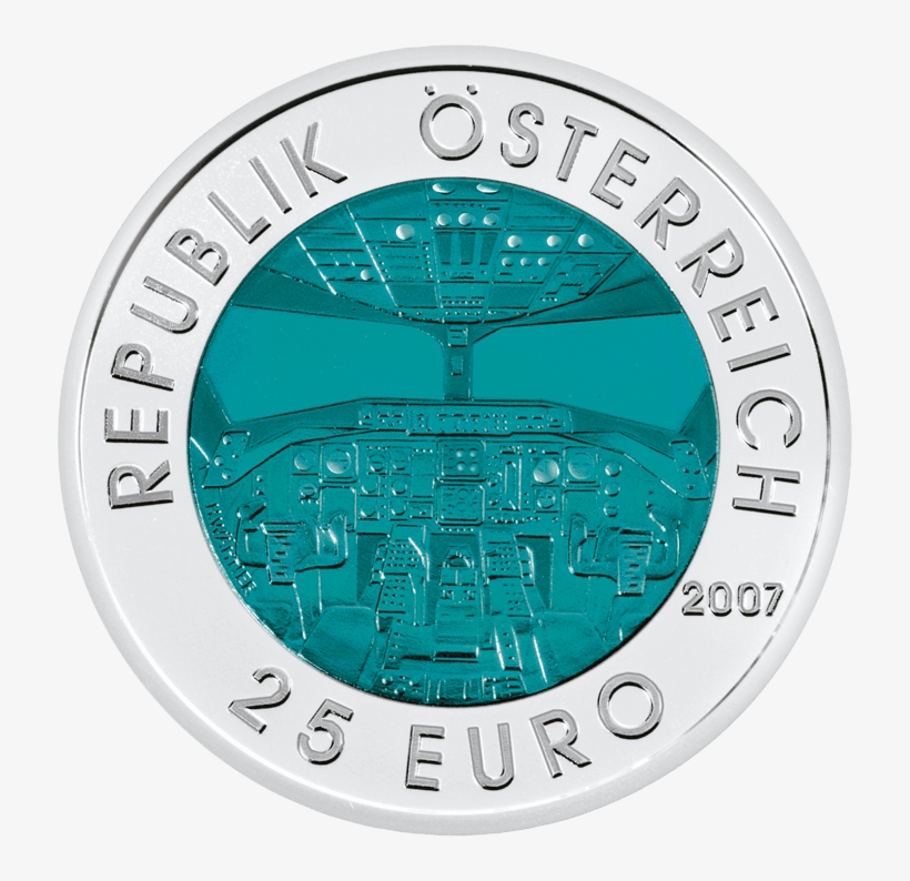 25-euro Coin 2007 Aviation Avers - Emblem PNG Image | Transparent PNG ...