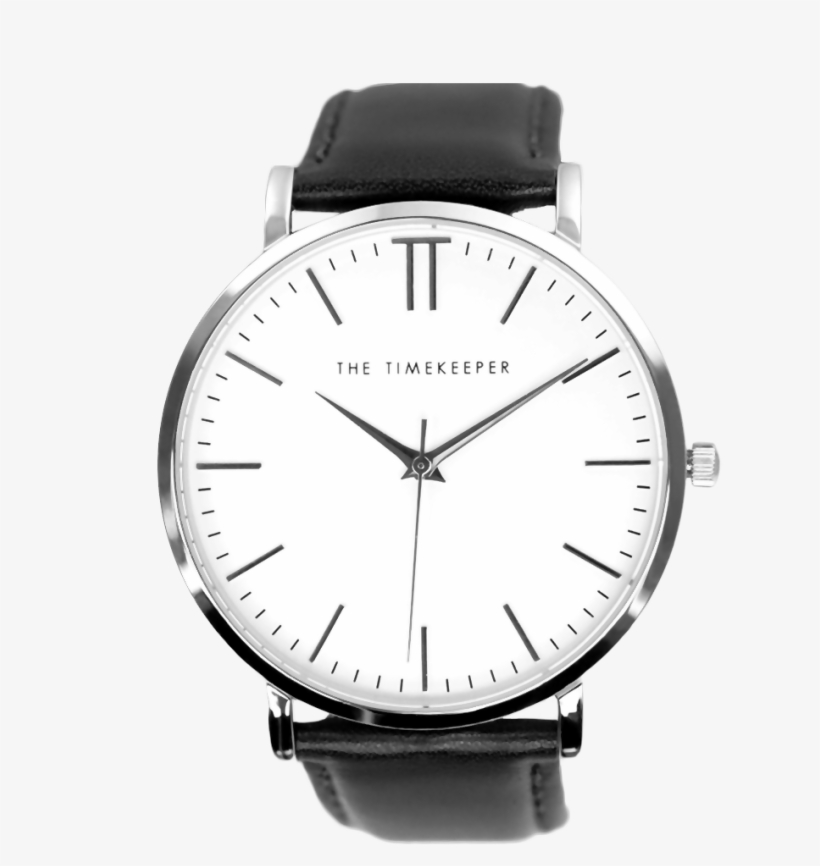 White / Silver / Black Leather - Sapphire Crystal Minimalist Watch PNG ...