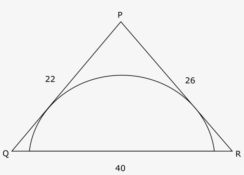 A Semicircle Is Inscribed In A Triangle With Sides - Triangle PNG Image ...