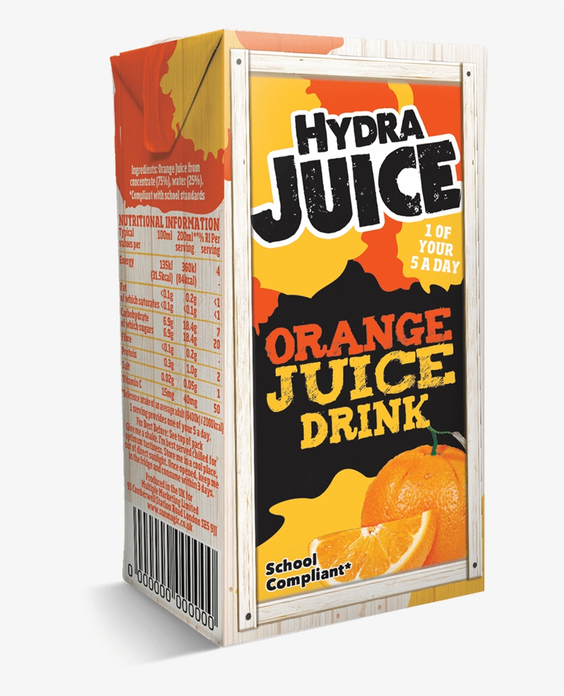 Hydra Juice 75% Orange Juice Drink 200ml - Orange PNG Image ...