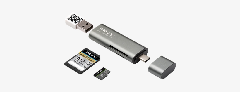 Pny Type C Reader-adapter Angle 001 Hd - Pny Card Reader - External - 3 ...
