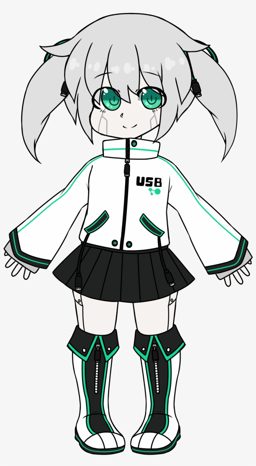 Download Usb-chan Model 1 - Cartoon | Transparent PNG Download | SeekPNG