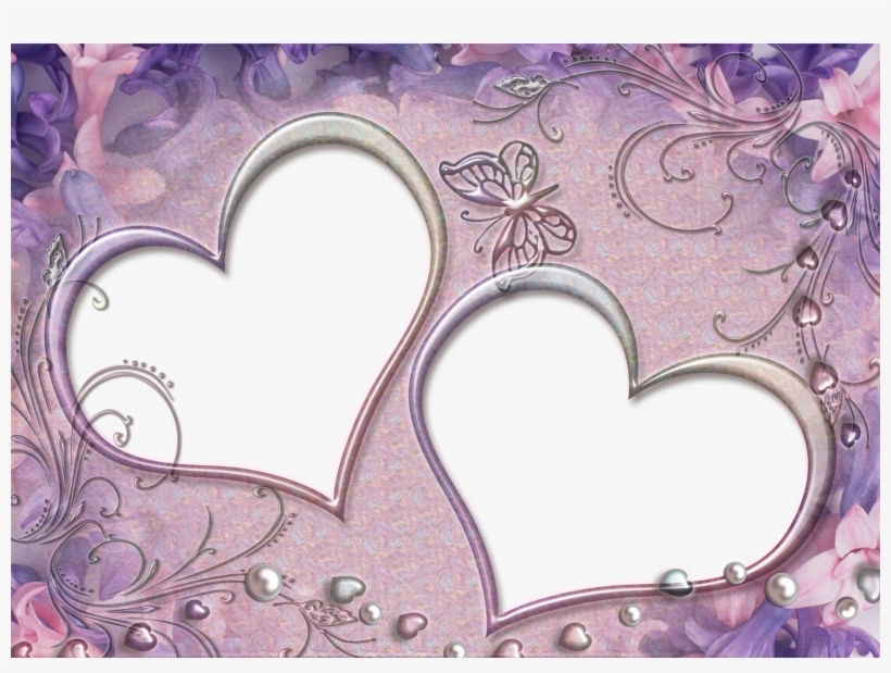 Download Purple Heart Frames - Couple Photo Frame Heart | Transparent ...