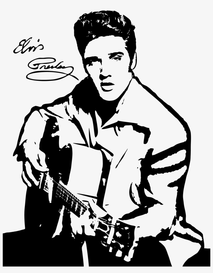 Elvis Line Drawing At Getdrawings - Outline Elvis Presley Drawing PNG ...