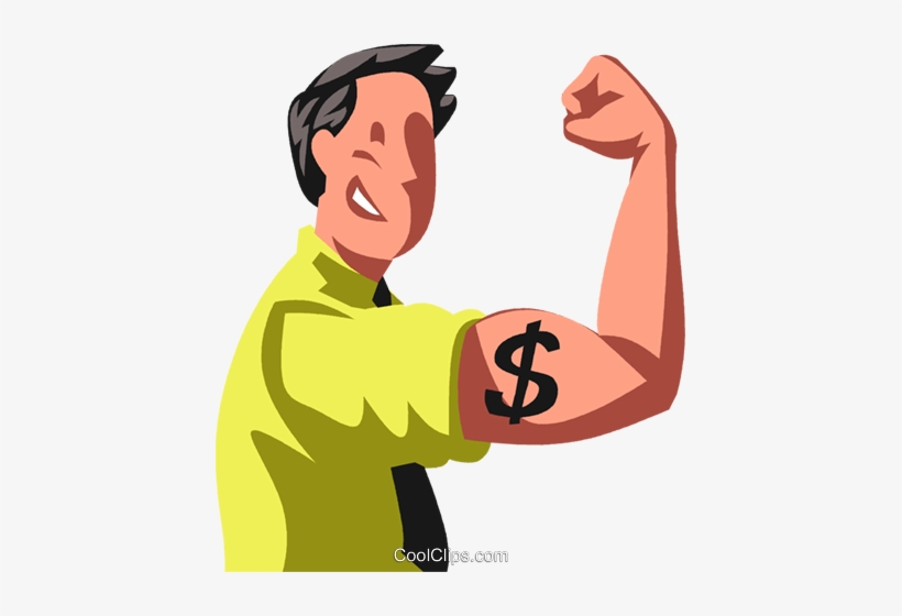Man Flexing His Financial Strength Royalty Free Vector - Illustration ...