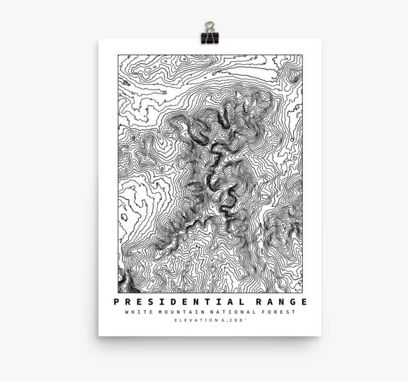 Presidential Range Topographic Map Art - Motif PNG Image | Transparent ...