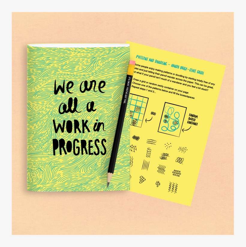 Image Of Work In Progress Notebook & Reassuring Pencil - Paper PNG ...