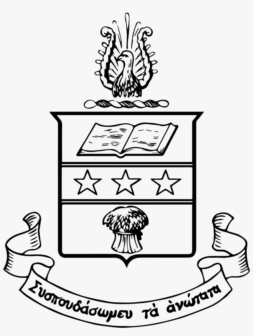 Alpha Phi Omega Coat Of Arms Black And White