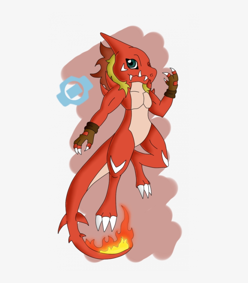 If Charmeleon Were A Digimon By Harubyakko-d925m1e - Cartoon PNG Image ...