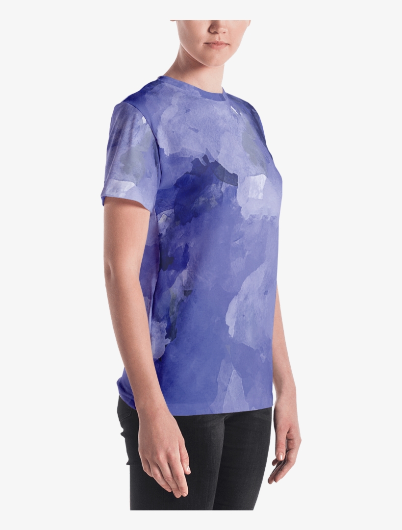 Violet Midnight Watercolor Women's T Shirt T Shirt - T-shirt PNG Image ...