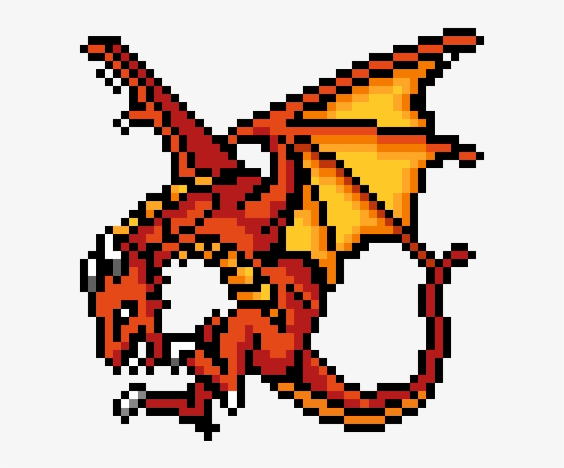 Download Fire Dragon - Red Dragon Pixel Art | Transparent PNG Download ...