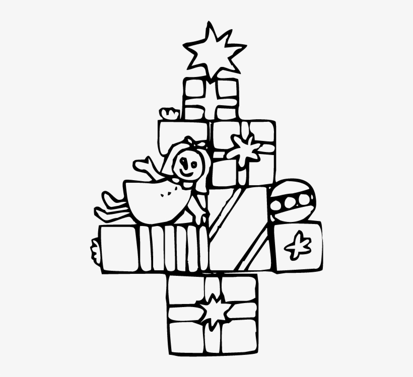 Christmas Present Tree - Christmas Presents Drawing Png PNG Image ...