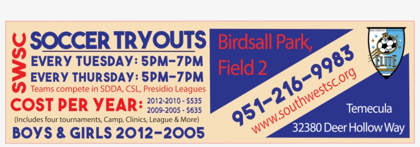 Download Soccer Tryouts - Sign | Transparent PNG Download | SeekPNG