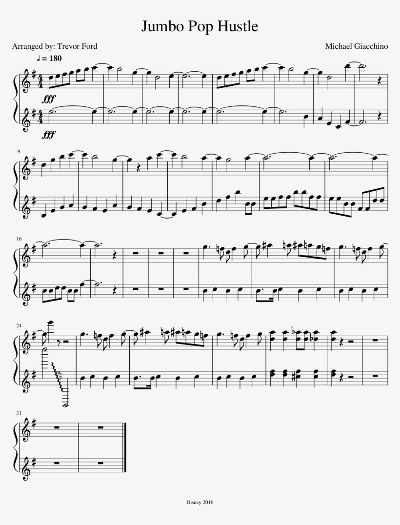 Jumbo Pop Hustle - Sheet Music PNG Image | Transparent PNG Free ...