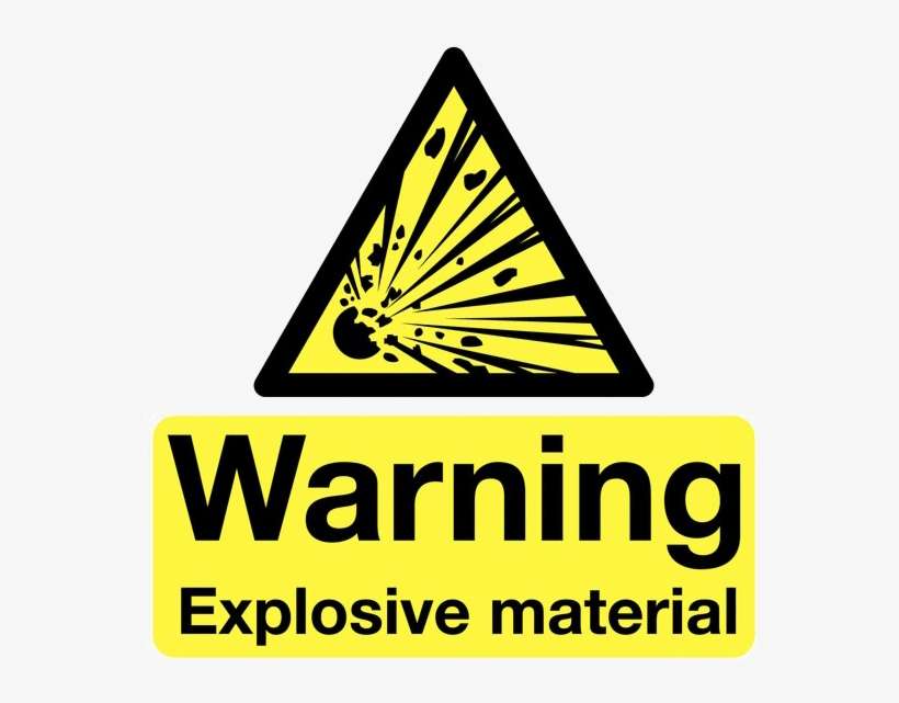 Explosive Sign Transparent Background - Explosive Warning Label PNG ...