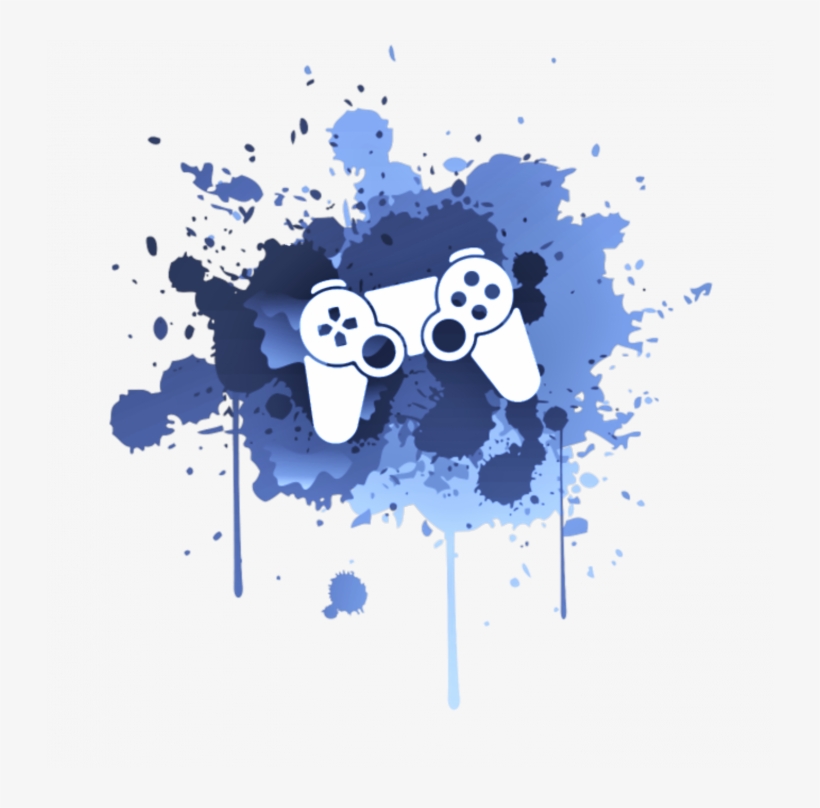 Blue Paint Game Splatter Glass Theme - Illustration PNG Image ...