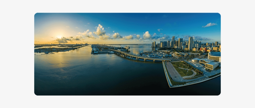 Miami Skyline Medium Work Mat - Panoramic 4k PNG Image | Transparent ...
