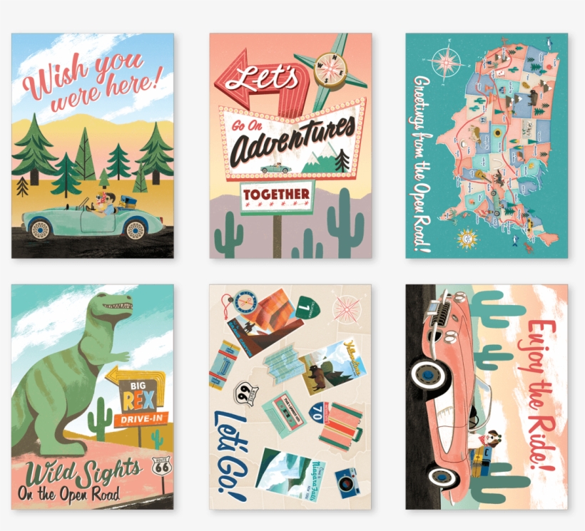Road Trip Postcard Pad - Illustration PNG Image | Transparent PNG Free ...