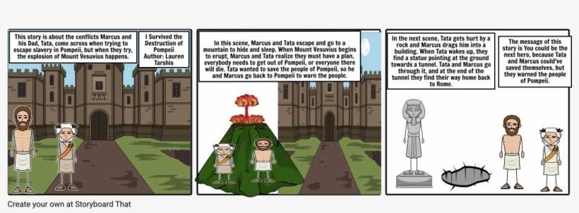 I Survived The Destruction Of Pompeii - Cartoon PNG Image | Transparent ...