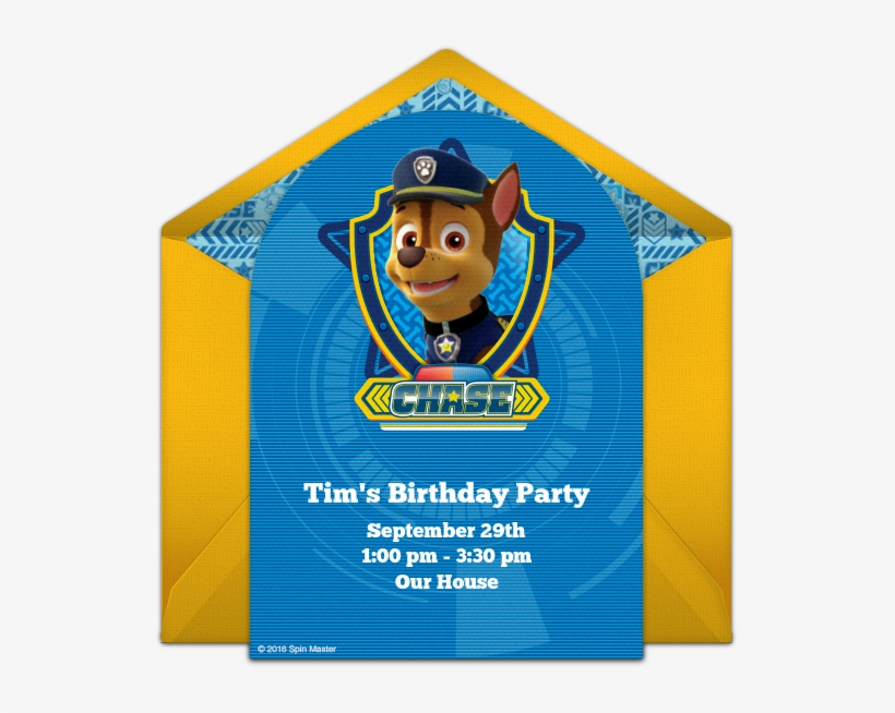 Paw Patrol Chase Online Invitation - Back To School - Paw Patrol School ...