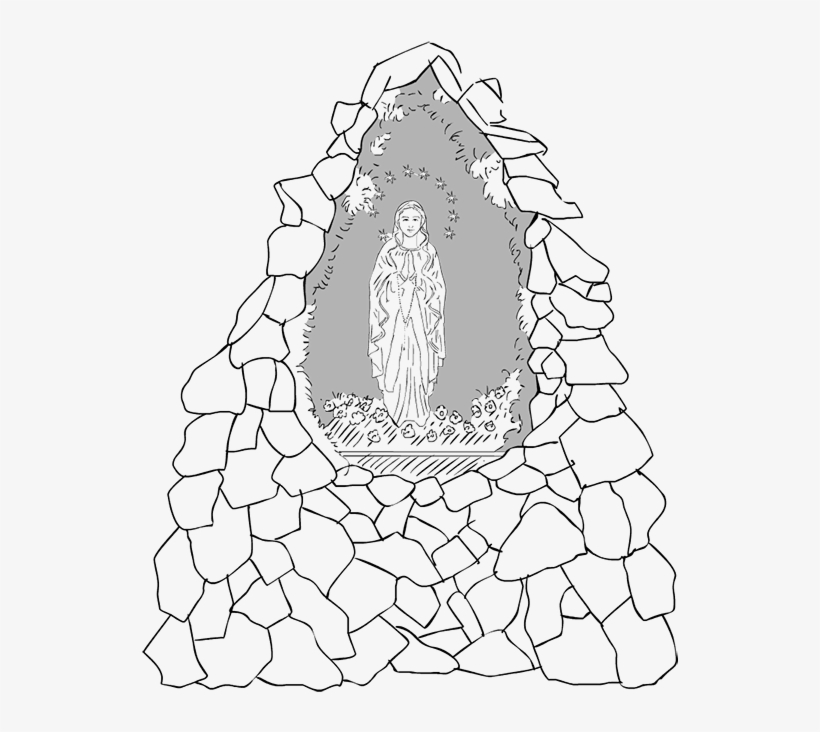 Our Lady Of Tabor - Mother Mary Grotto Drawing PNG Image | Transparent ...