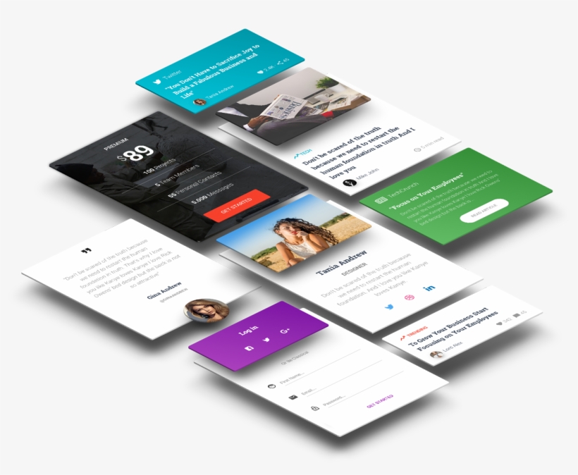 Unconventional Cards - City Material Transparent Ui Design PNG Image ...