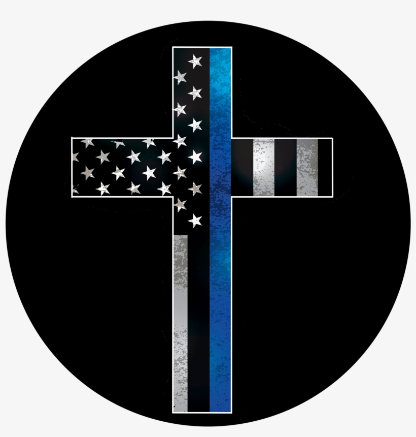 Thin Blue Line Cross Pop Up Expandable Phone Grip - Cross PNG Image ...