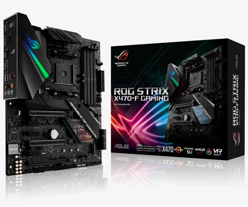 Asus Rog Strix X470-f Gaming Amd Socket Am4 PNG Image | Transparent PNG ...
