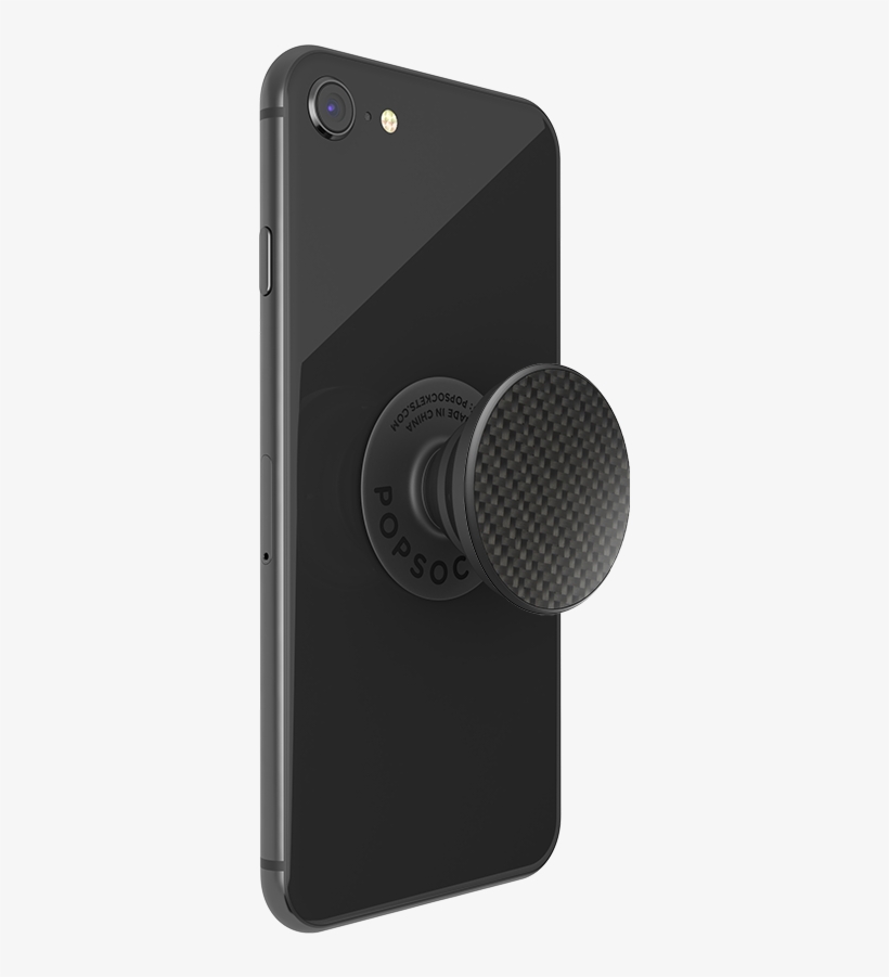 Carbon Fiber - Black Popsocket On Phone PNG Image | Transparent PNG ...