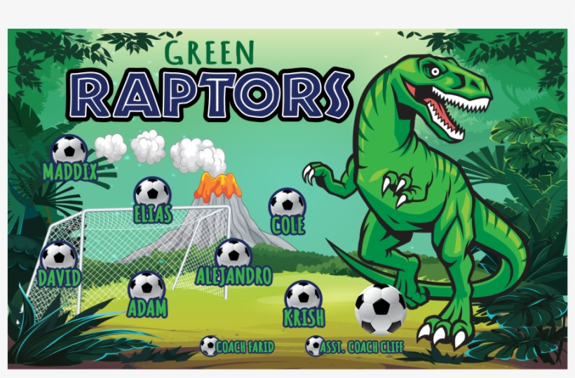 3'x5′ Vinyl Banner Green Raptors - Banners Soccer Raptors PNG Image ...