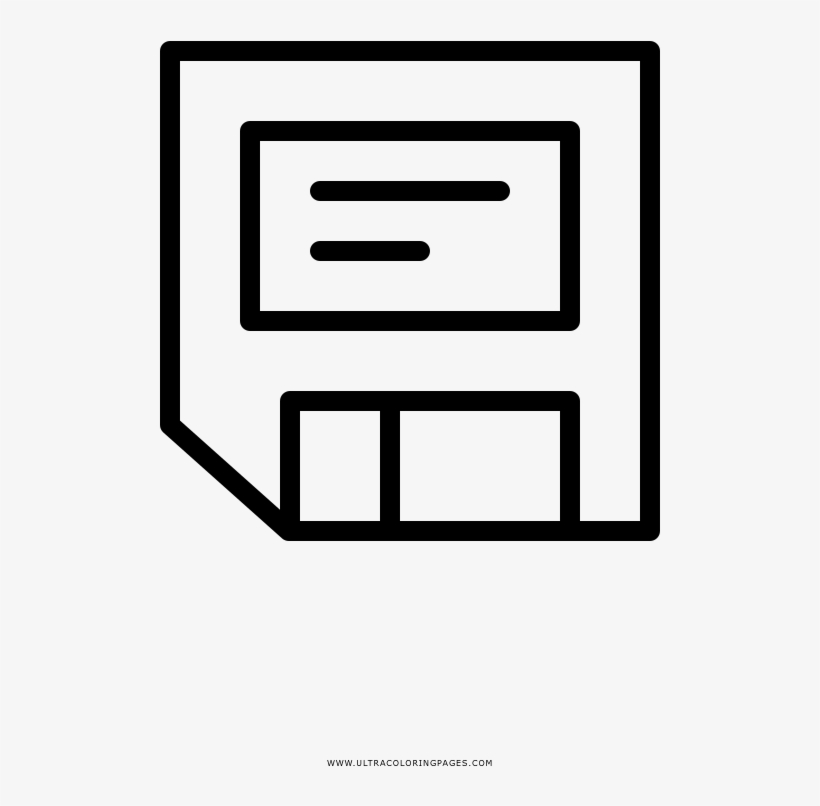Floppy Disk Coloring Page - Line Art PNG Image | Transparent PNG Free ...