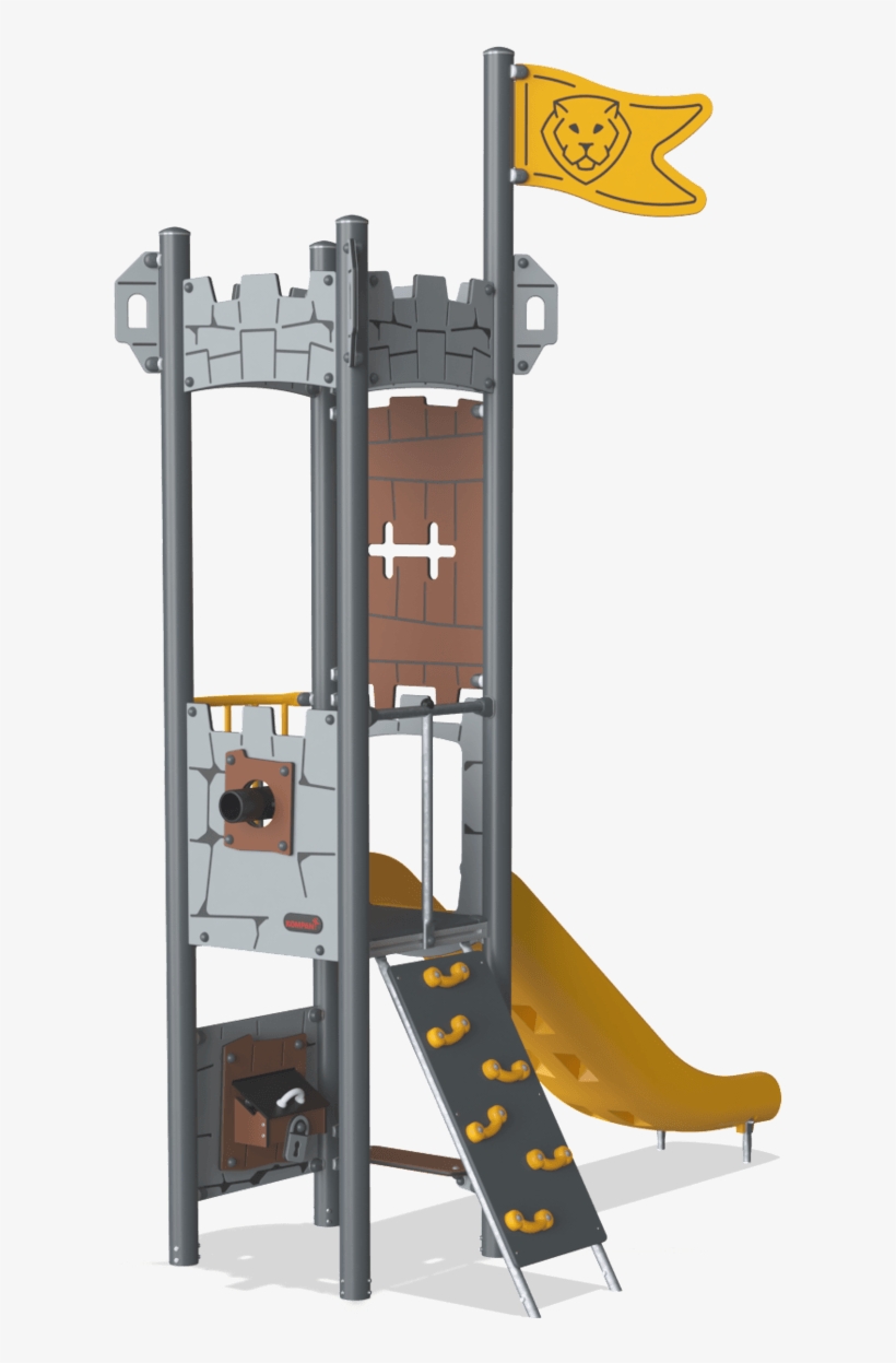 Castle Spire Tower With Roof & Plastic Slide - Playground Slide PNG ...