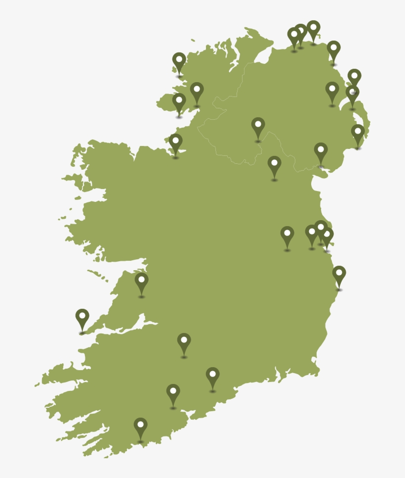 Castles & Towers - Map Of Ireland Vector PNG Image | Transparent PNG ...