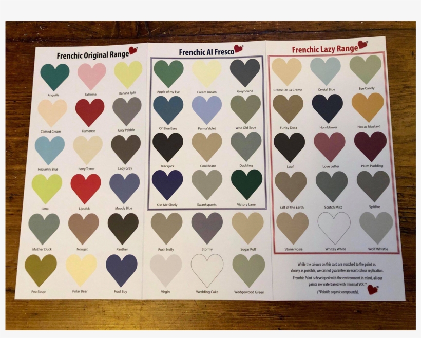 Download Frenchic Paint Colour Chart | Transparent PNG Download | SeekPNG