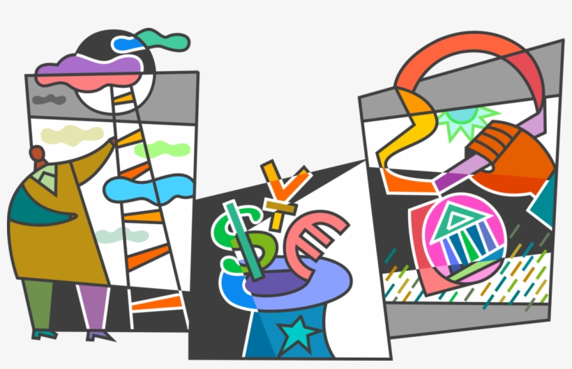 Vector Illustration Of Climbing Ladder To Reach For PNG Image ...