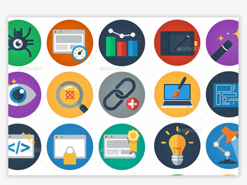 Flat Icons Set - Circle PNG Image | Transparent PNG Free Download on ...