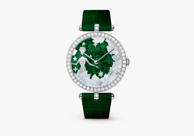 Lady Arpels Zodiac Virgo Watch,shiny Alligator, Square - Watch PNG ...