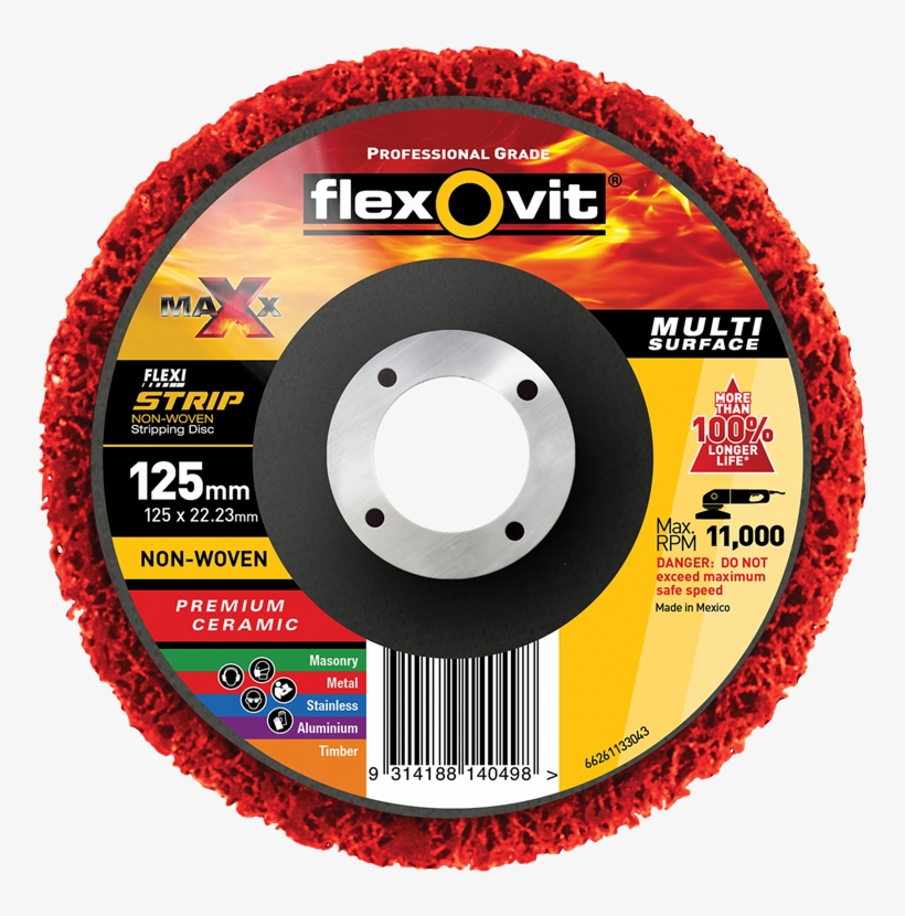 Flexovit 125mm Flexistrip Maxx Disc - Strip It Disc Bunnings PNG Image ...