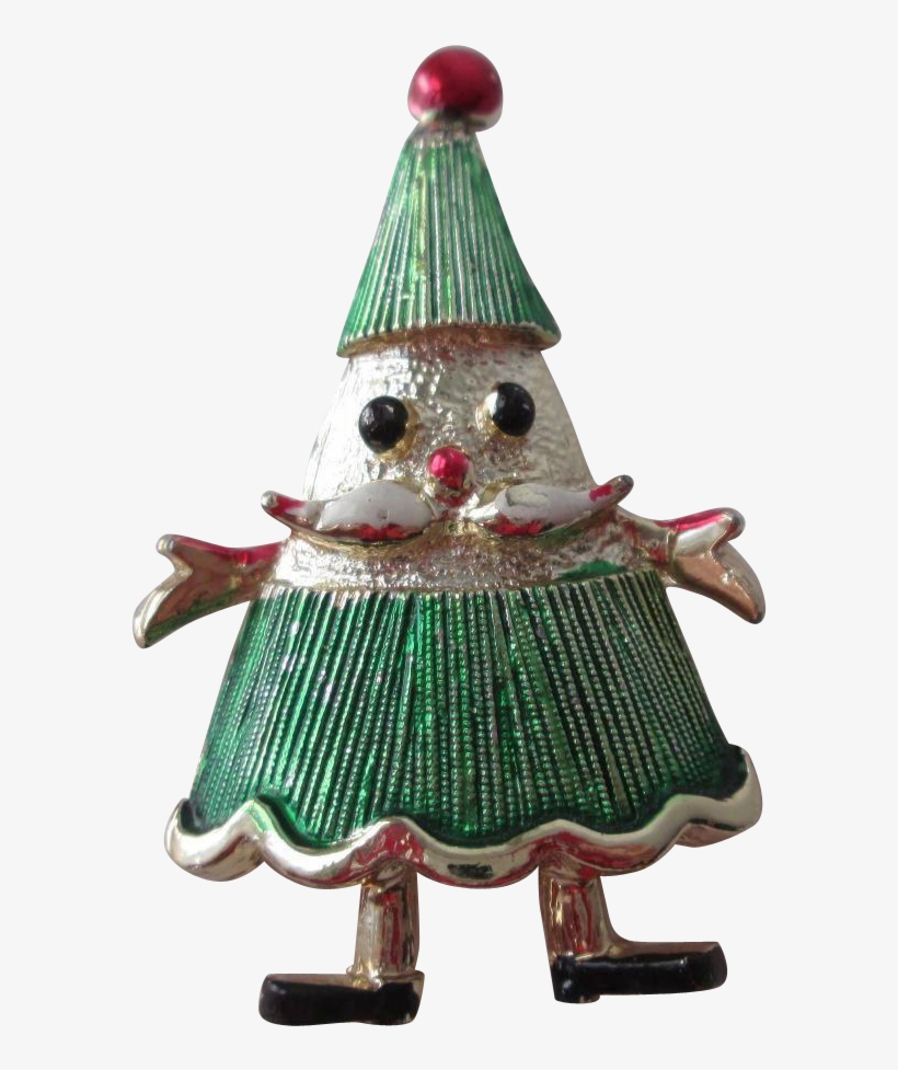 Mid Century Modern Christmas Tree Santa Brooch Vintage - Christmas Tree ...