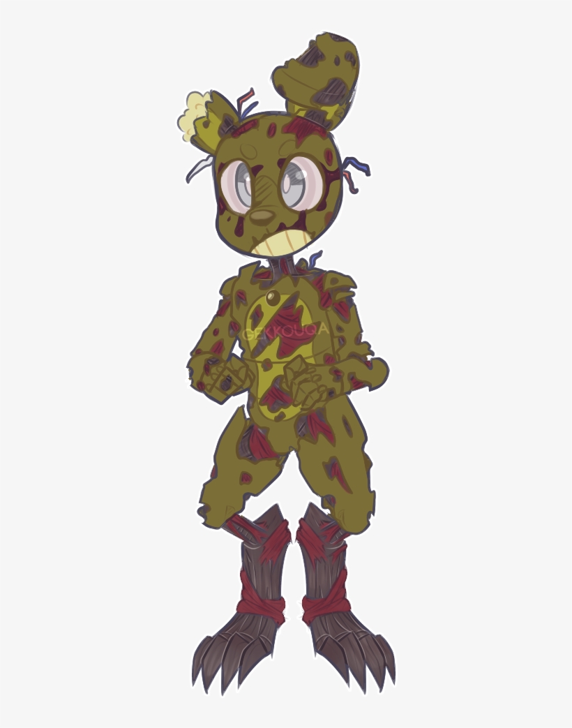 Drew My Au Springtrap As A Stress Reliever He's Such - Cartoon PNG ...