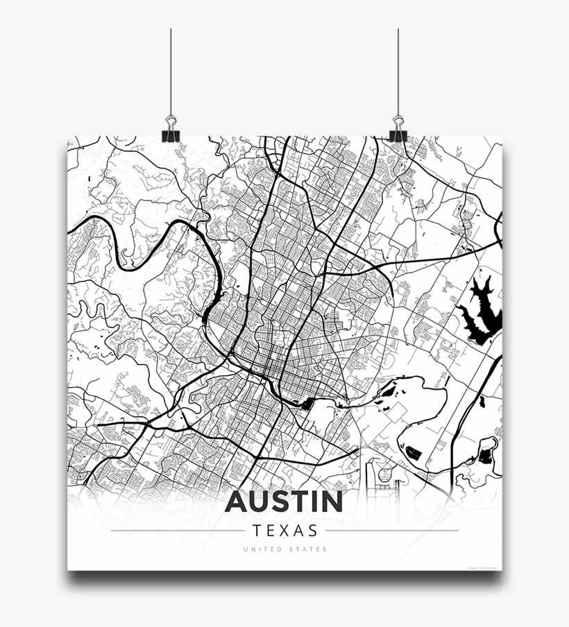Premium Map Poster Of Austin Texas - Atlas PNG Image | Transparent PNG ...