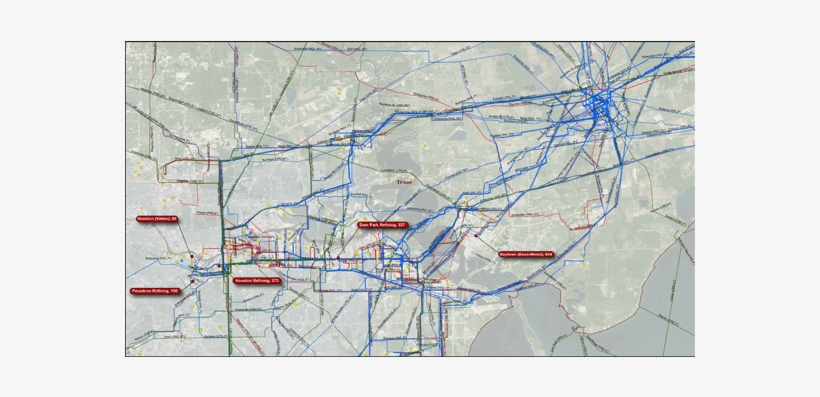 Download Texas Liquids Infrastructure Printed Wall Map Detail - Map ...