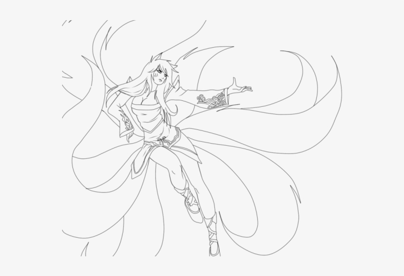 Download League Of Legends Clipart Ahri - Sketch | Transparent PNG ...